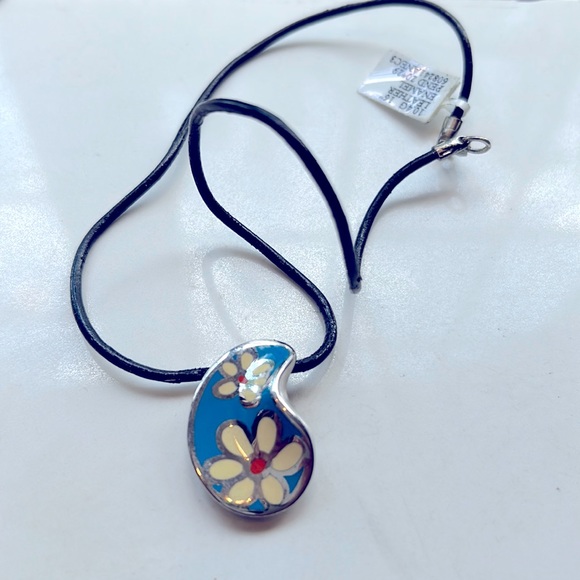 Menegatti | Jewelry | Menegatti Silver And Enamel Leather Necklace ...